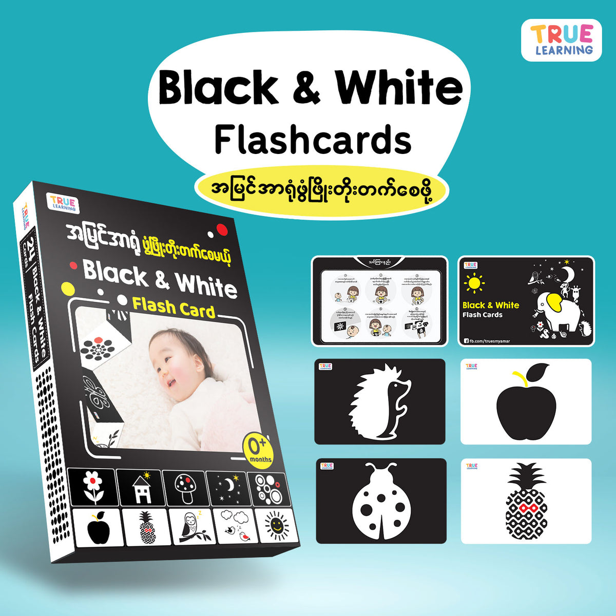 Black & White Flashcards (24 Cards) – True Learning - Educational Books