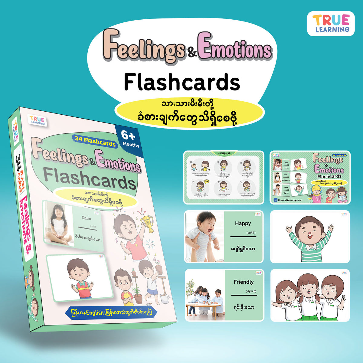 Feelings & Emotions Flashcards (33 Cards) – True Learning Books ...
