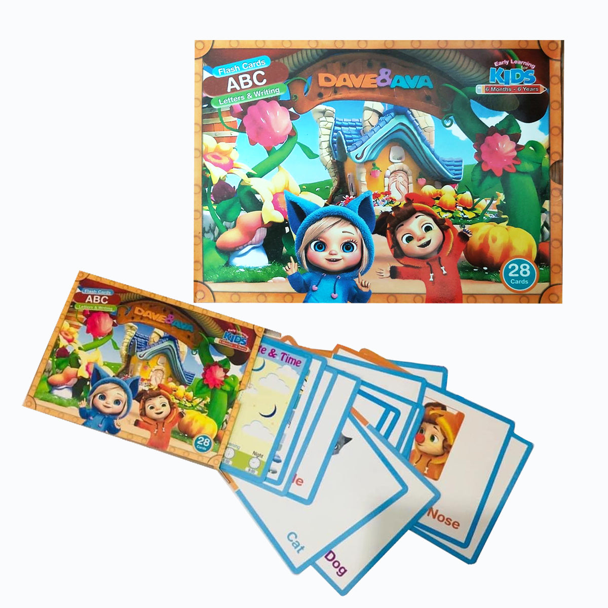 Dave & Ava (ABC) flash cards (28 cards) – True Learning Books - ထူးထူးစာပေ